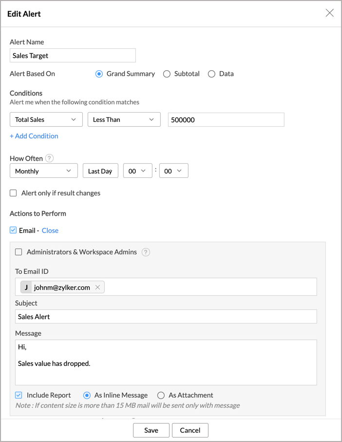 Data Alert l Advanced Analytics Help
