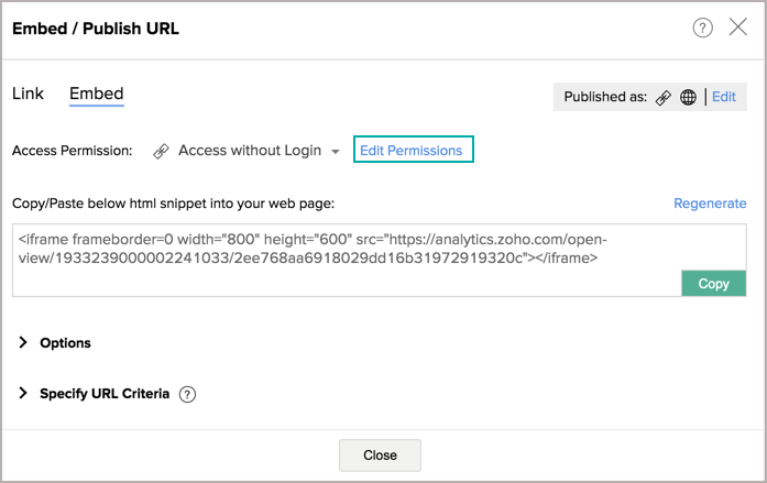 Embed Views In Intranets Websites And Apps L Zoho Analytics Help 6479