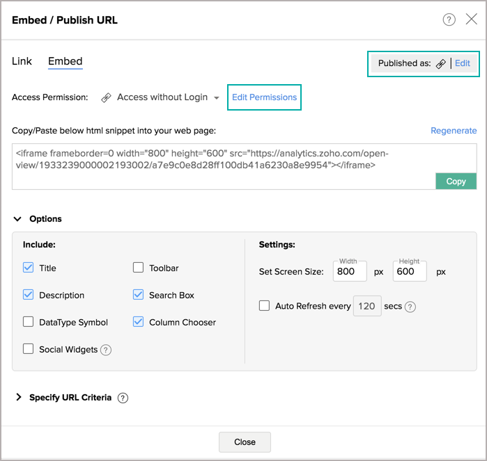 Embedding Views in Web Pages, Web Applications and Blogs | Zoho ...