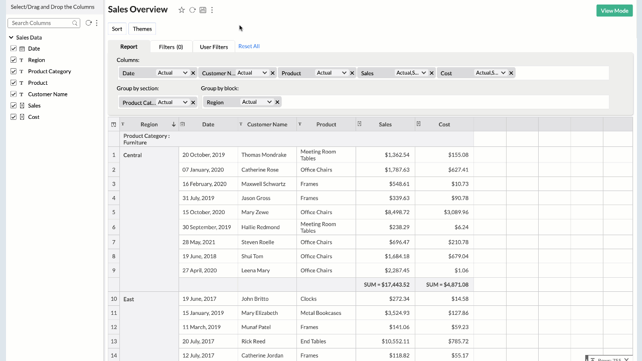 Creating a Tabular View l Zoho Analytics Help