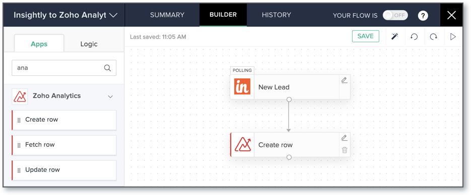 Importing Data from Zoho Flow l Zoho Analytics help