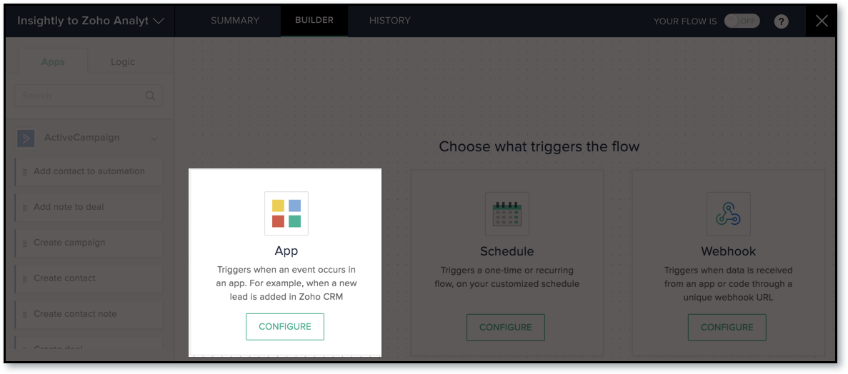 Importing Data from Zoho Flow l Zoho Analytics help