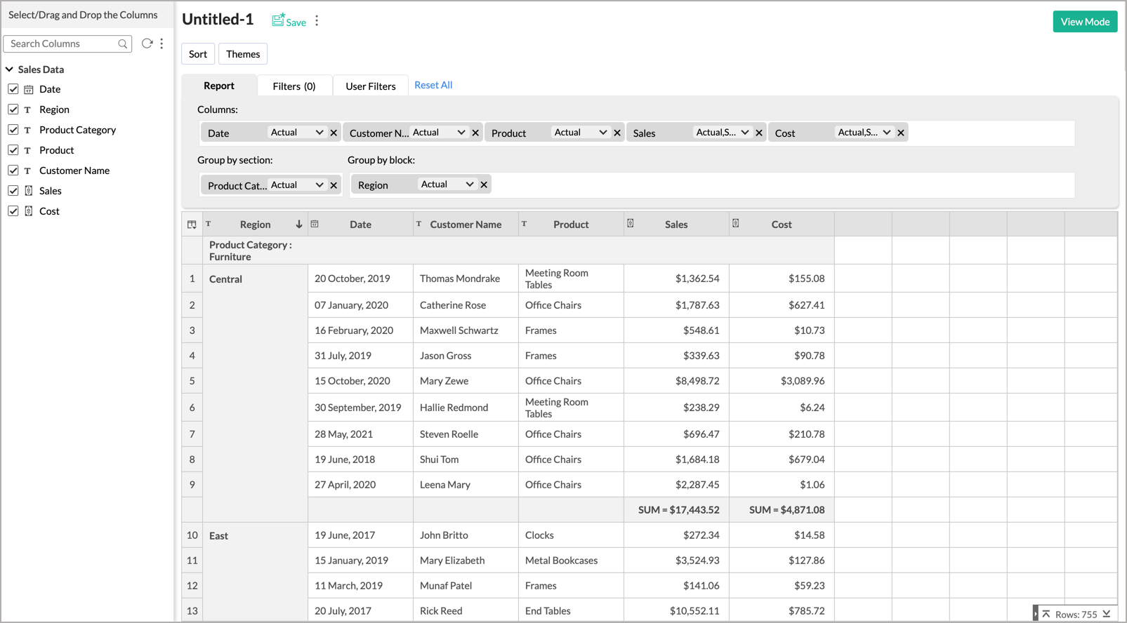 Creating a Tabular View l Zoho Analytics Help