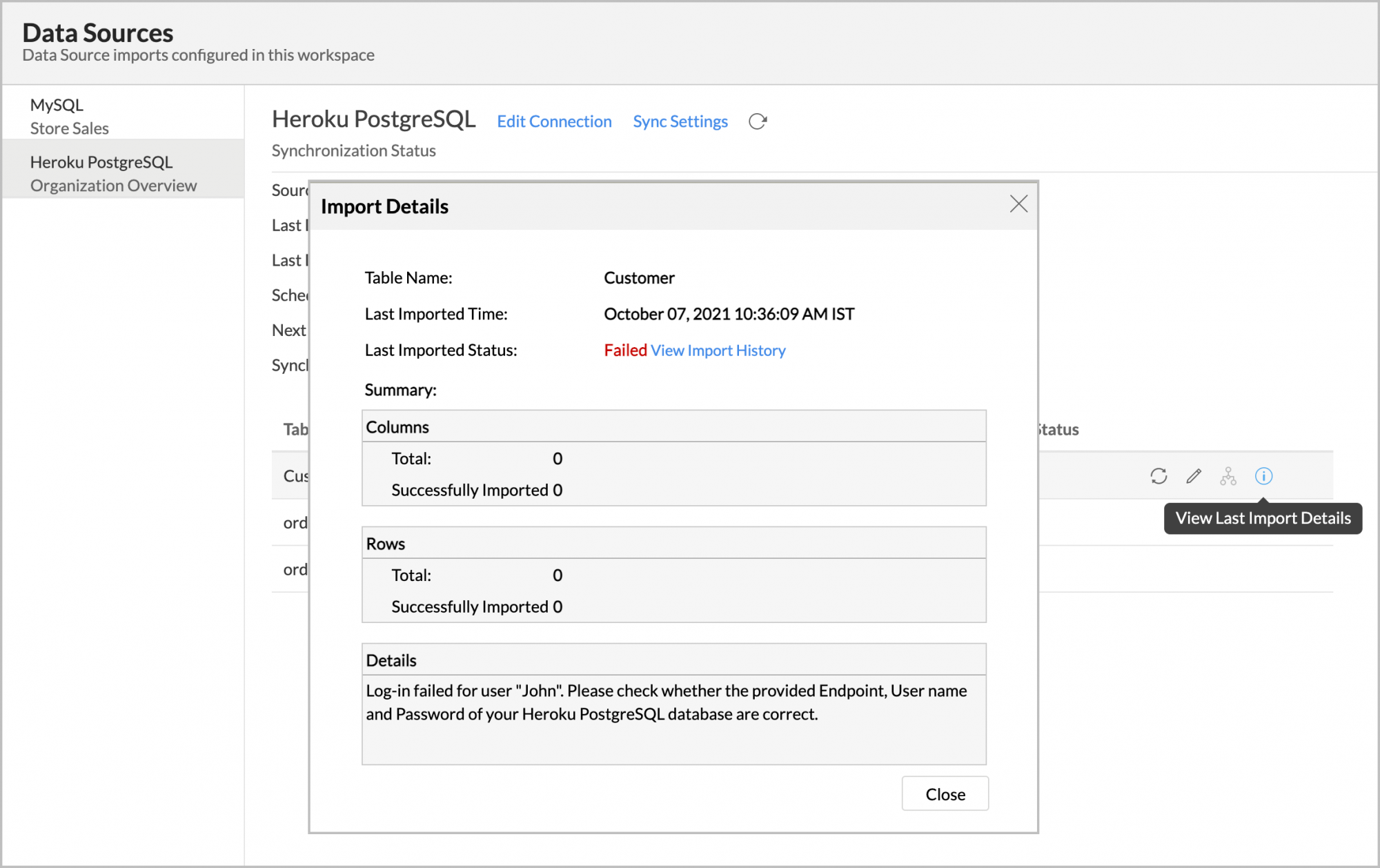 Import from Heroku SQL l Zoho Analytics Help