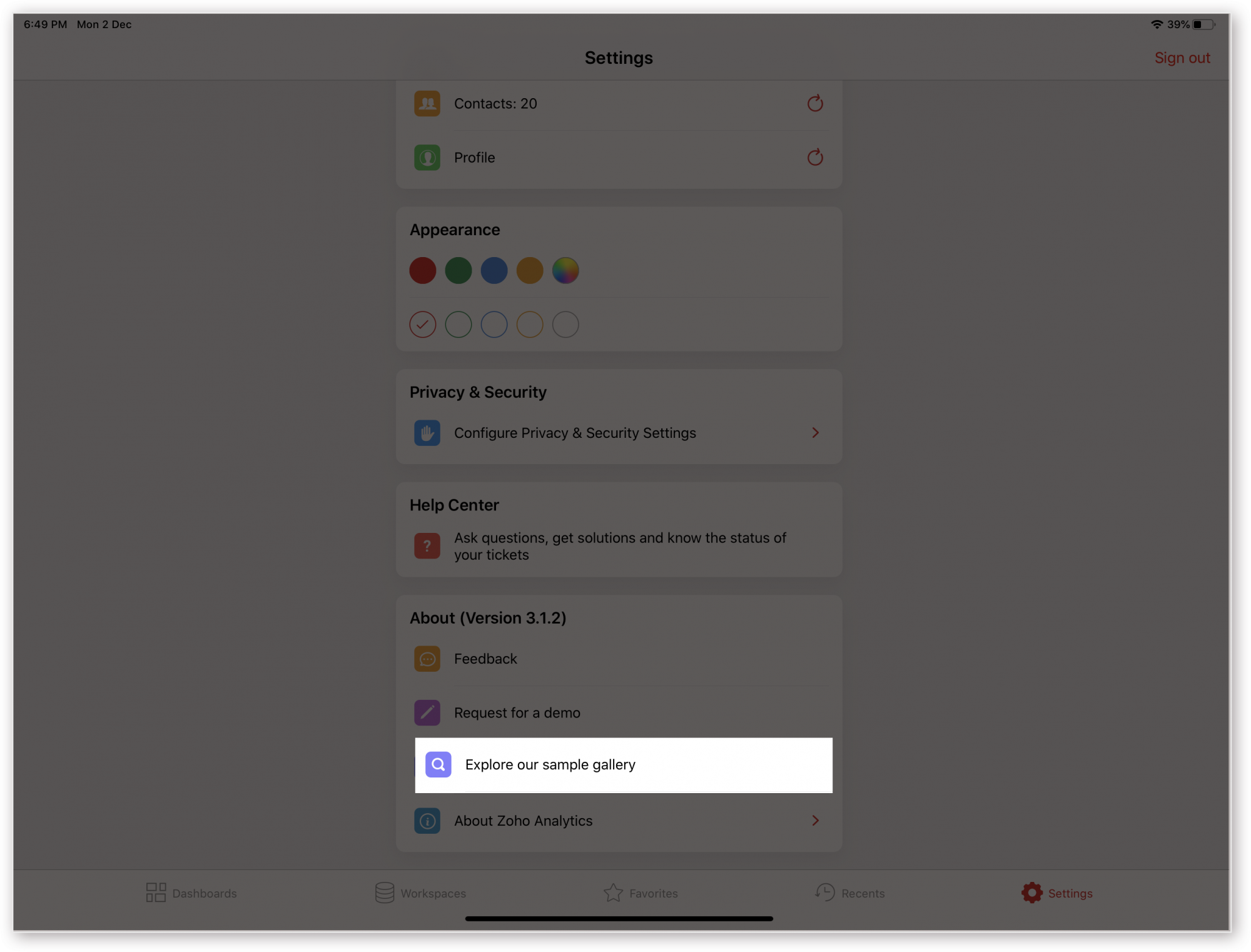 iPad App l Zoho Analytics Help