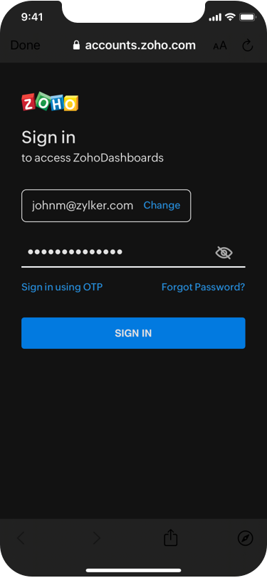 Zoho Analytics - Dashboards for iPhone | Zoho Analytics Help