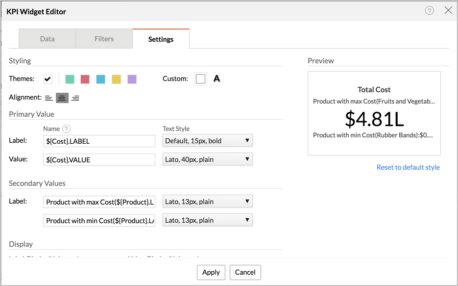 KPI Widgets l Zoho Analytics Help