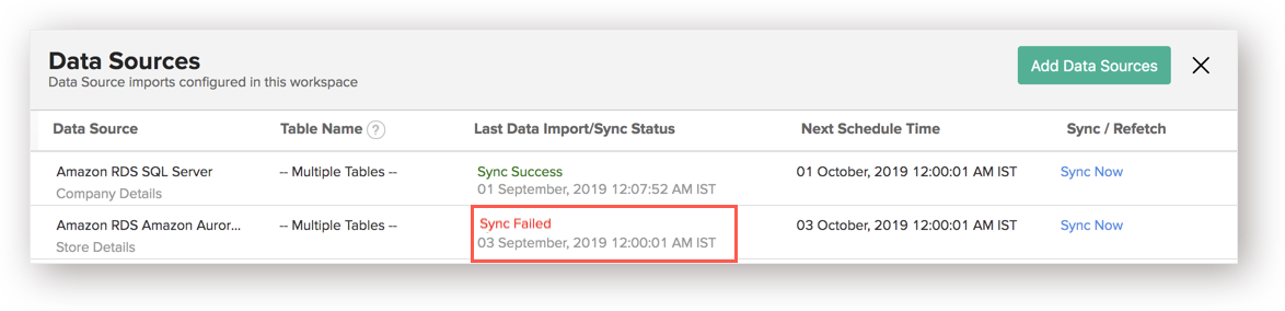 Import From Amazon Aurora Postgresql Zoho Analytics On Premise
