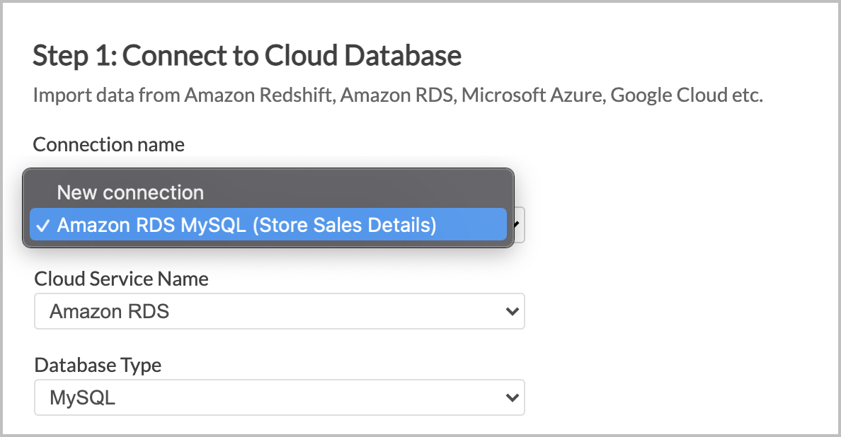 Import Data from Amazon RDS MySQL l Zoho Analytics Help