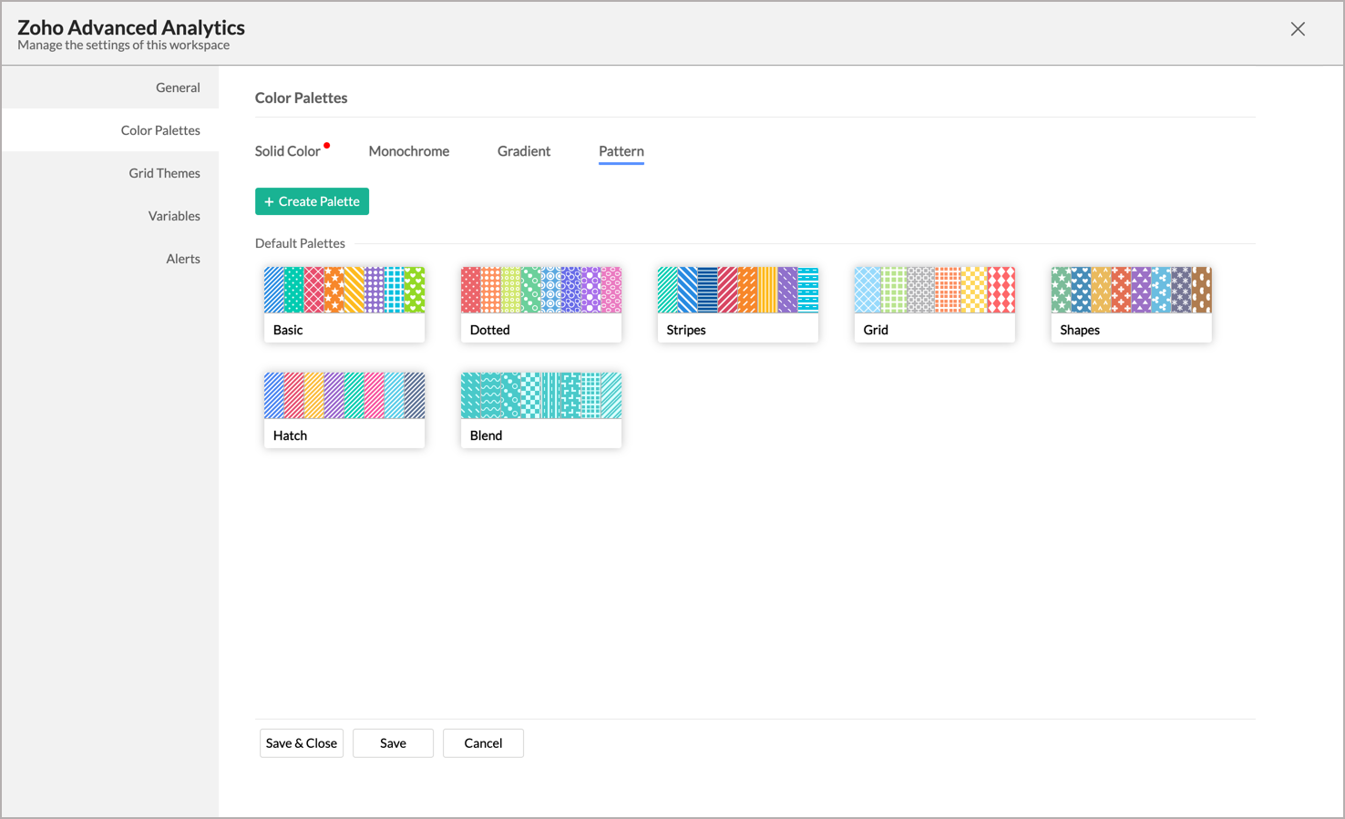 Color Palette l Advanced Analytics Help