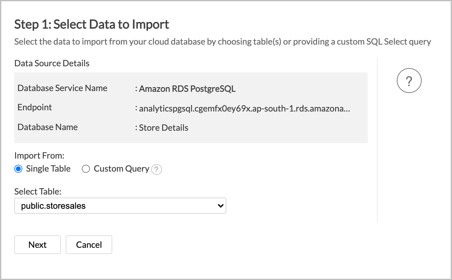 Amazon RDS: PostgreSQL l Zoho Analytics Help