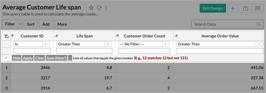Query Table l Advanced Analytics Help
