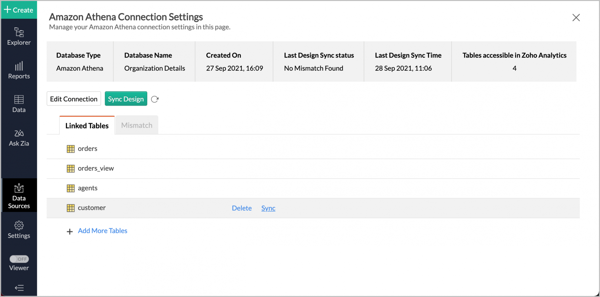Import Data from Amazon Athena l Zoho Analytics Help