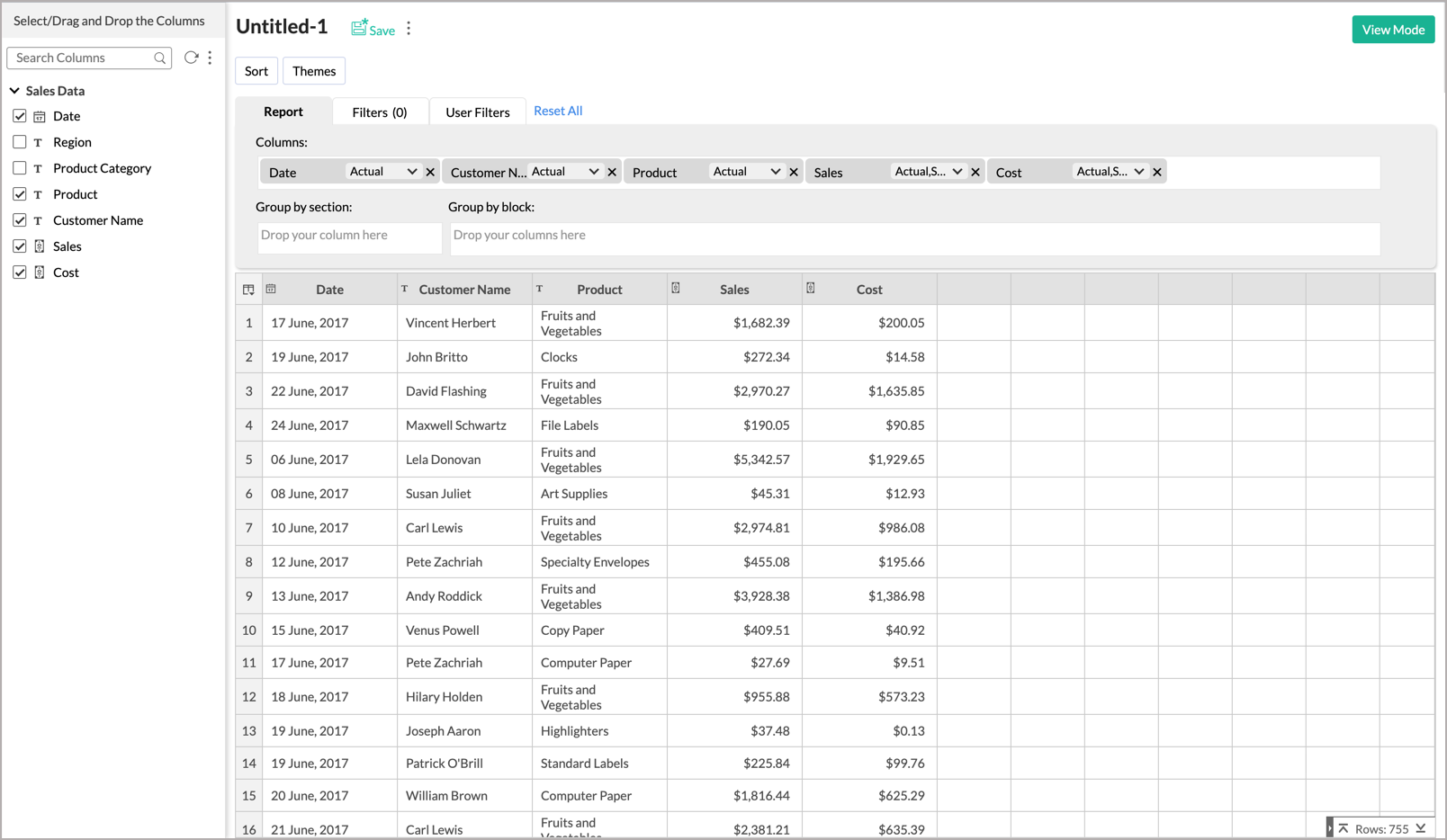 Creating a Tabular View l Zoho Analytics Help
