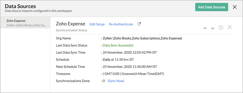 Zoho Expense l Zoho Analytics Help