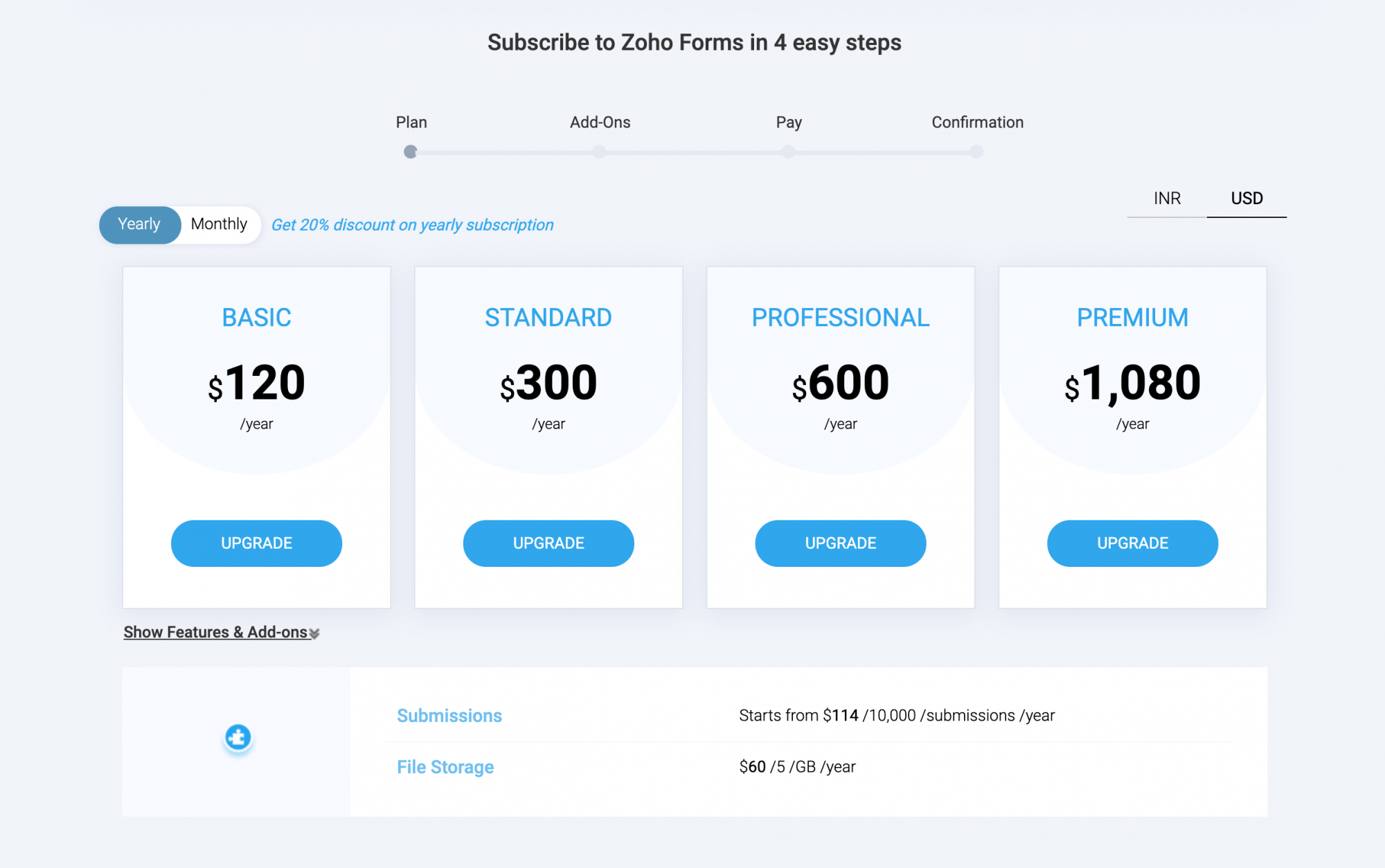 Subscription & Add-Ons | Zoho Forms - User Guide Subscription & Add-Ons | Zoho Forms - User Guide