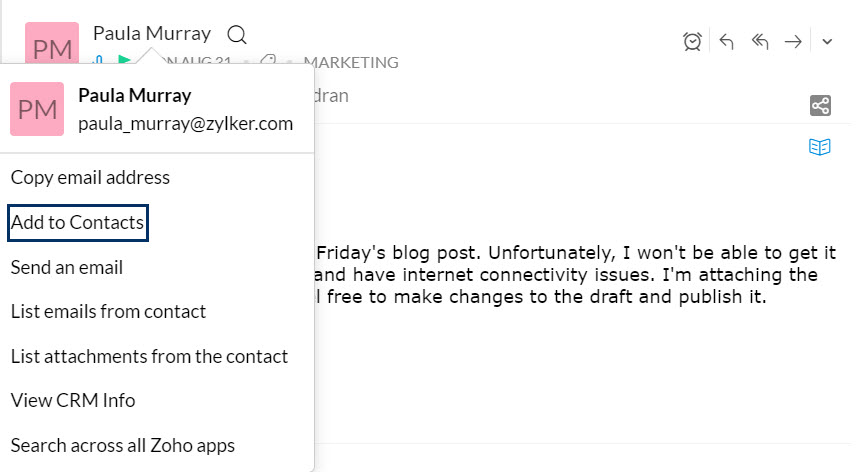 Contacts - Manage personal and business contacts in one interface