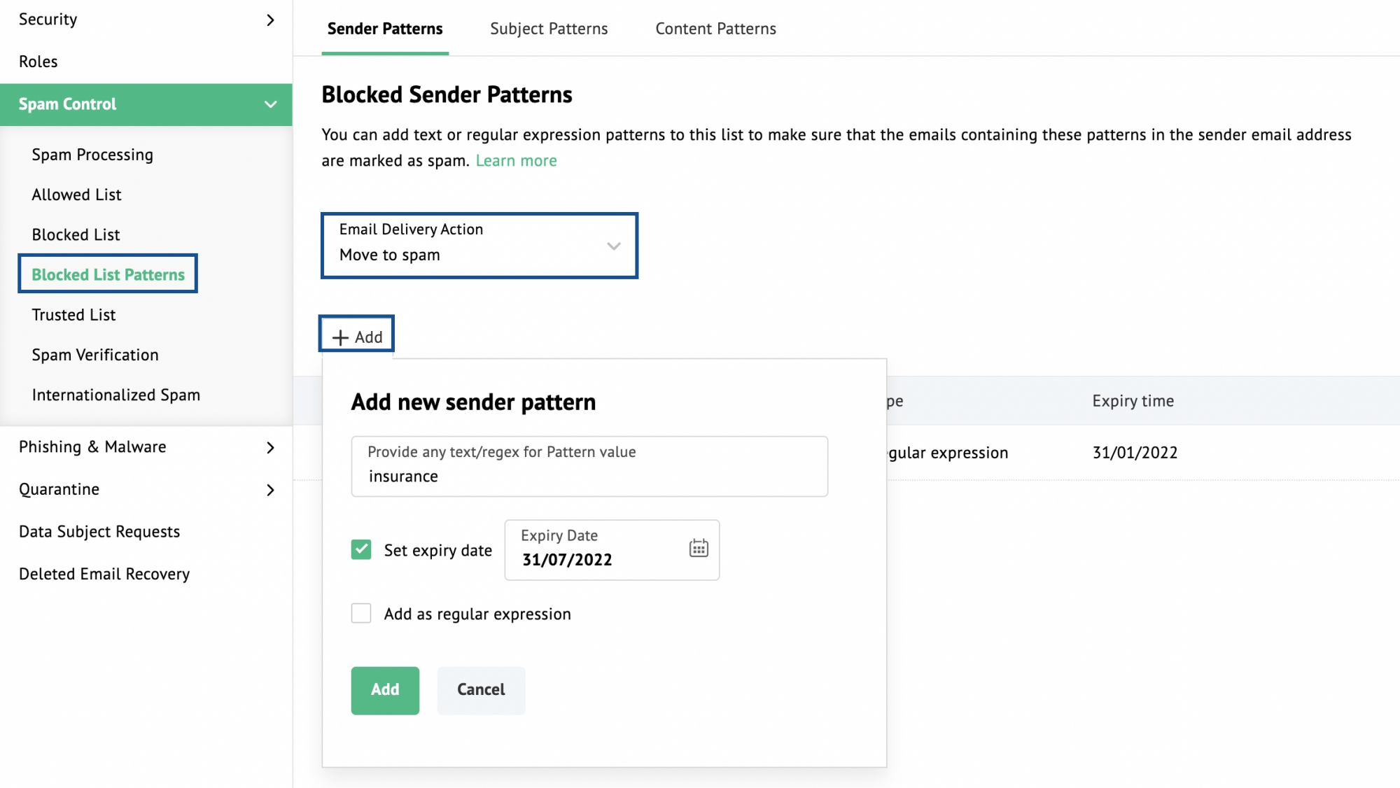Spam Control Lists - Zoho Mail