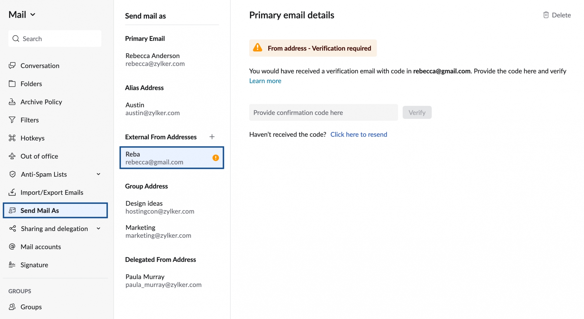 Send Email From A Different Email Address Or Alias Zoho Mail