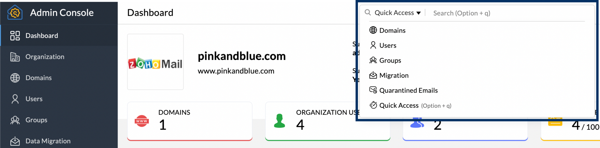 Searching Admin Console