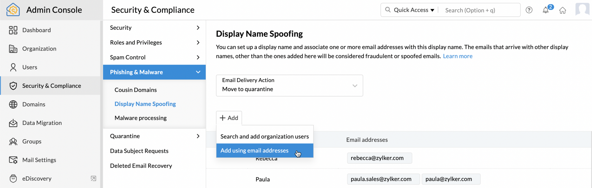 Phishing & Malware - Zoho Mail