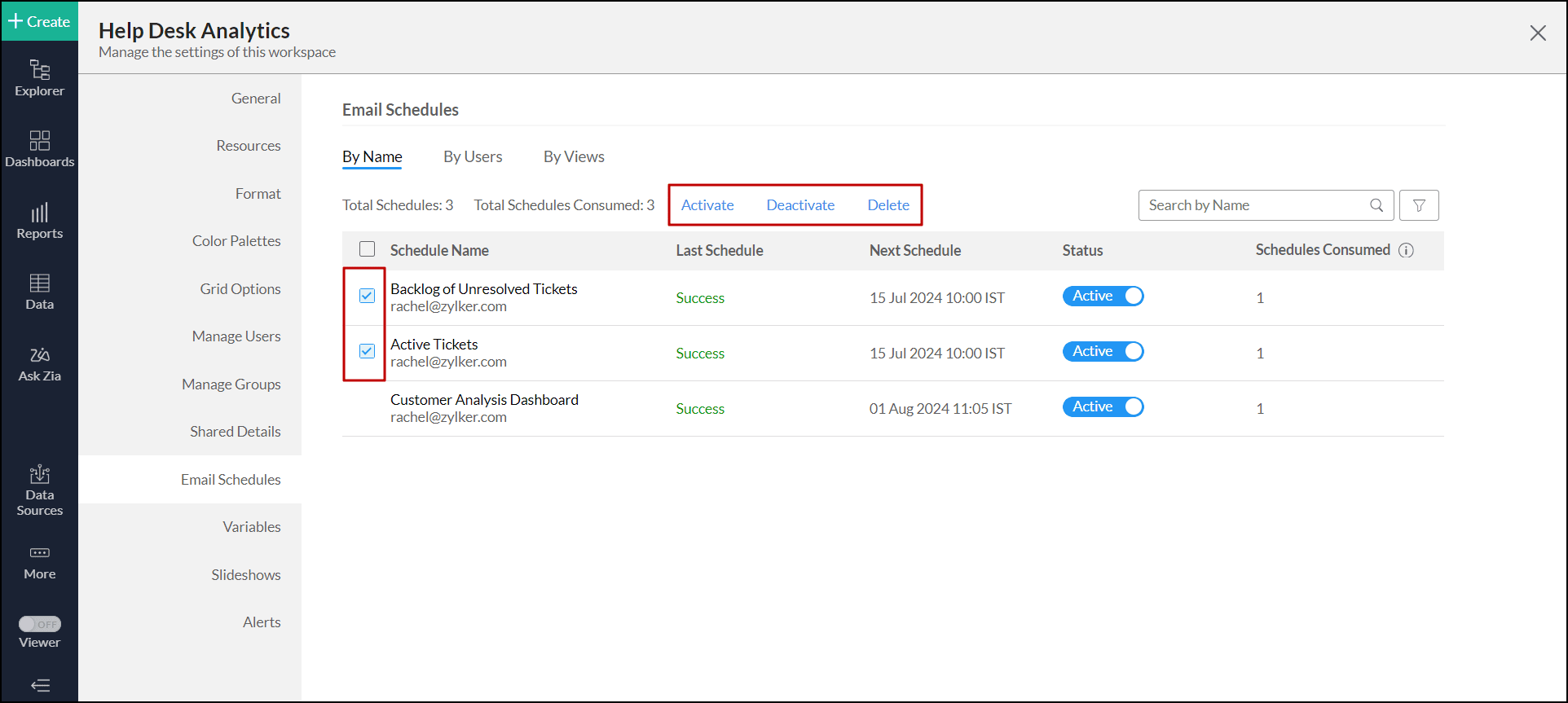 Workspace Settings | Analytics Plus Cloud