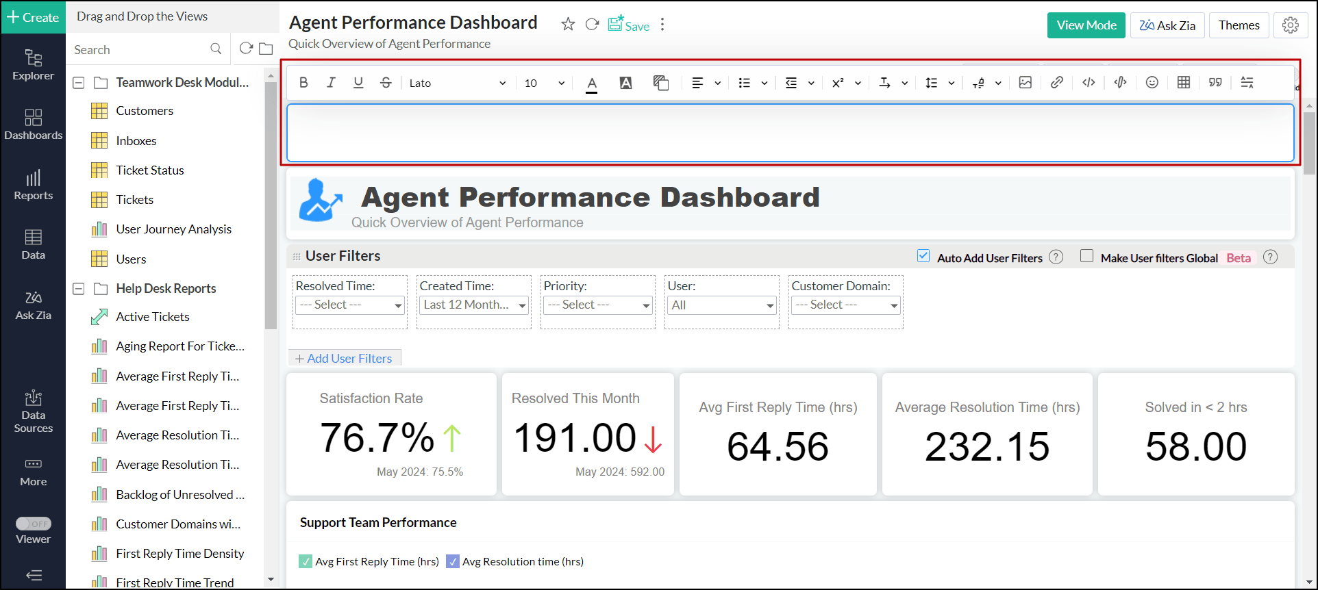 Create dashboards | Analytics Plus
