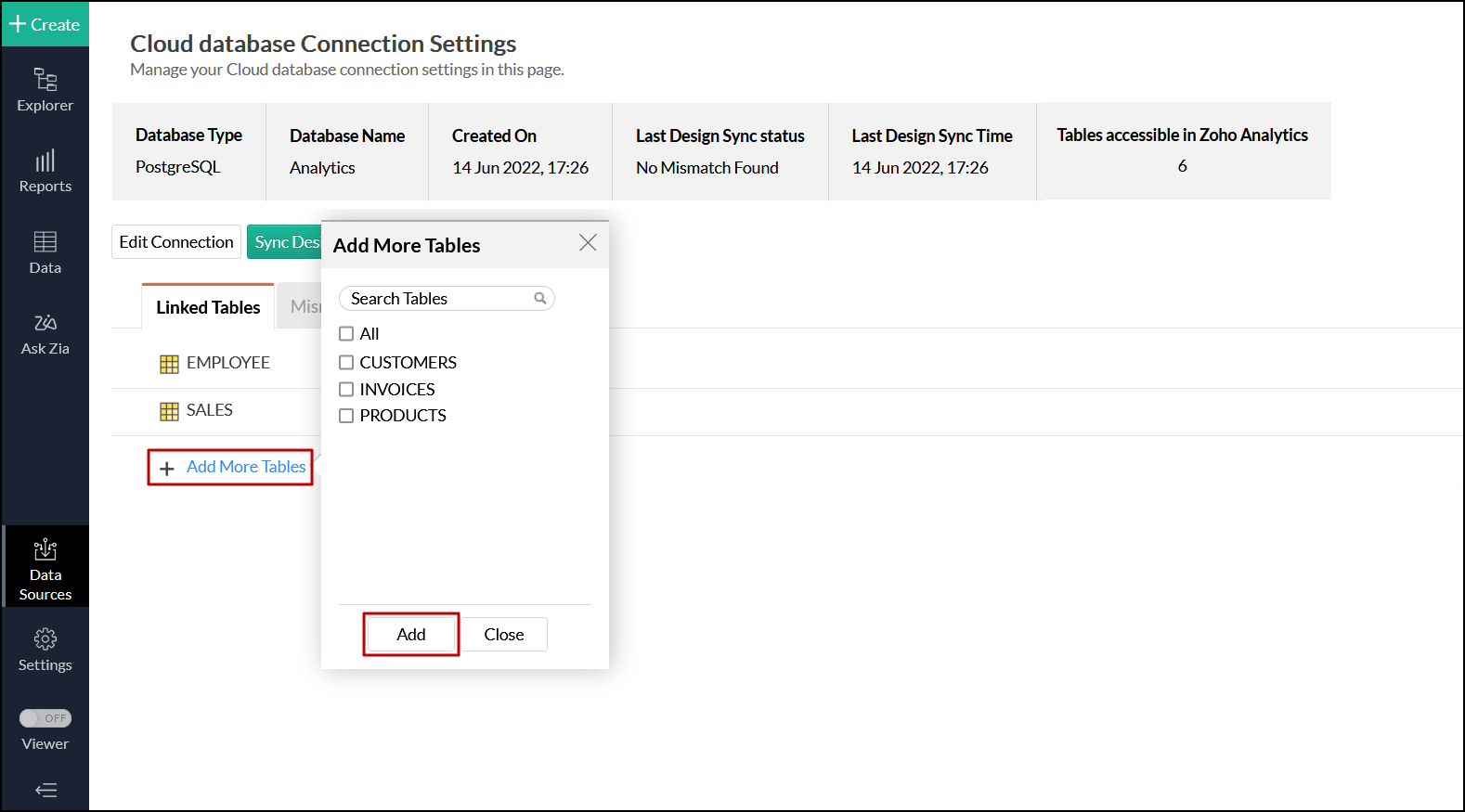Import from other Cloud Databases | Zoho Analytics On-Premise