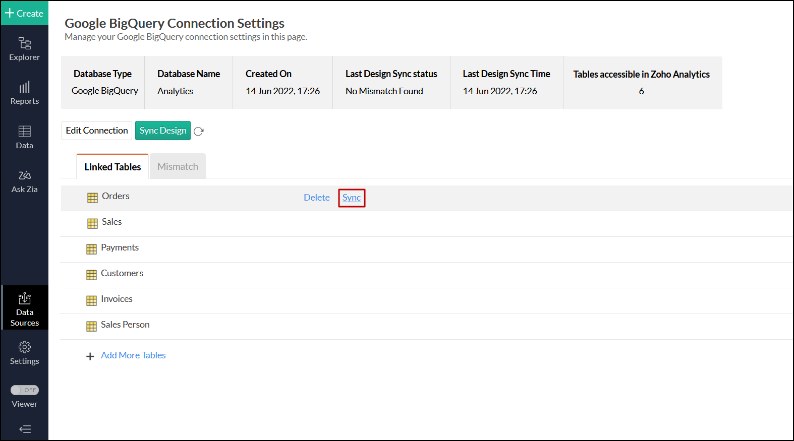 Import from Google BigQuery | Zoho Analytics On-Premise