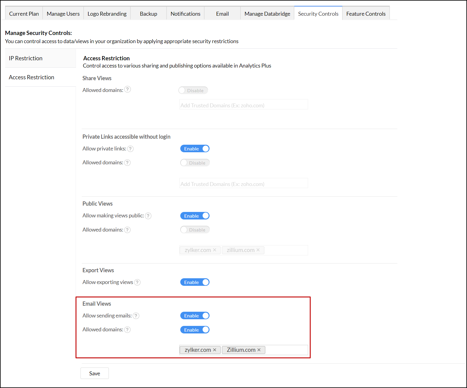 Security Controls | Analytics Plus Cloud