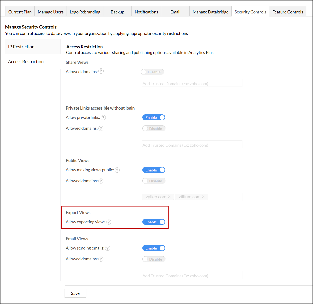 Security Controls | Analytics Plus Cloud