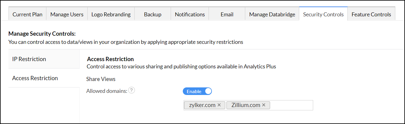 Security Controls | Analytics Plus Cloud