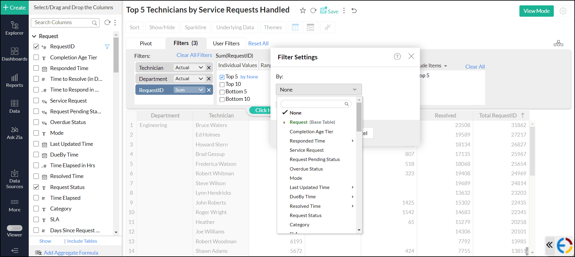 Filter quantitative data | Analytics Plus Cloud