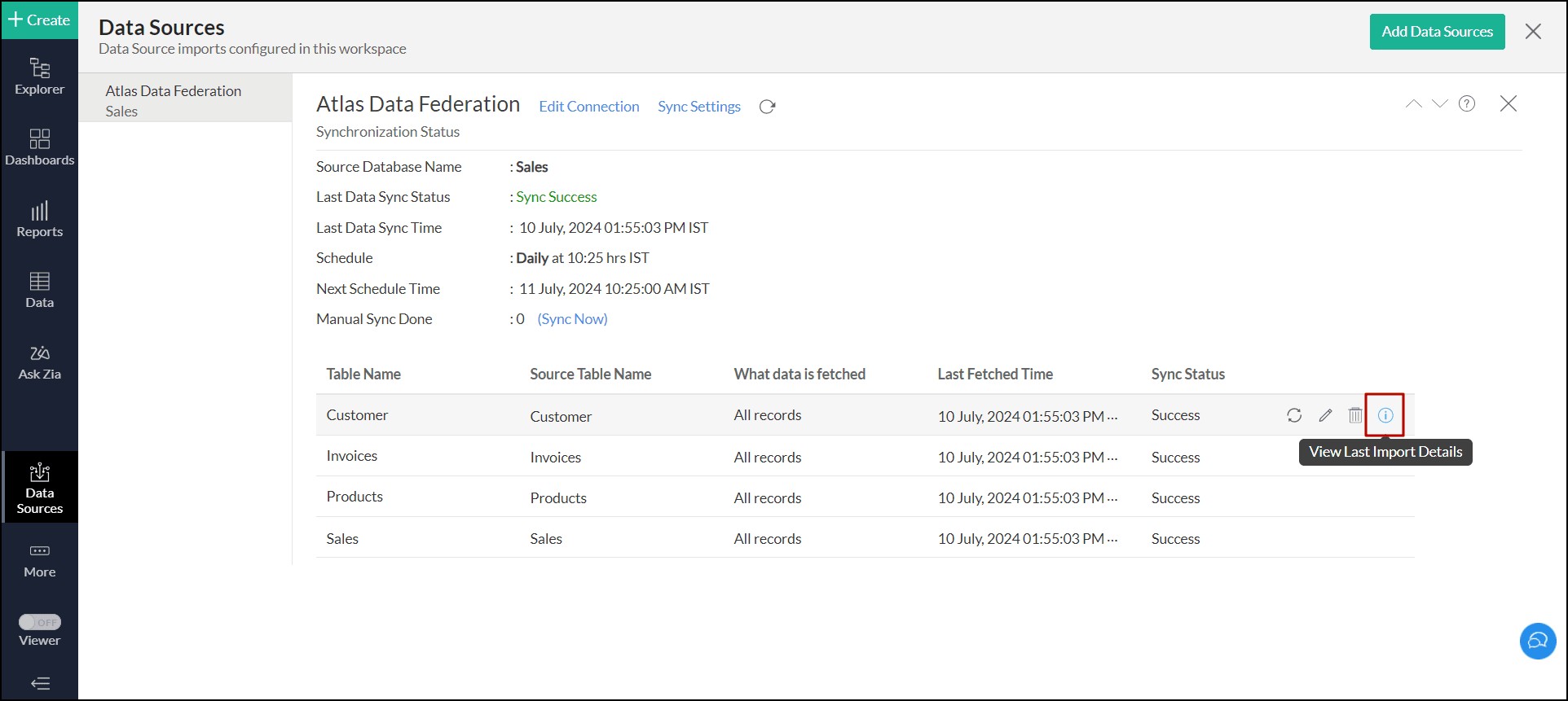 Importing data from Atlas Data Federation | Analytics Plus