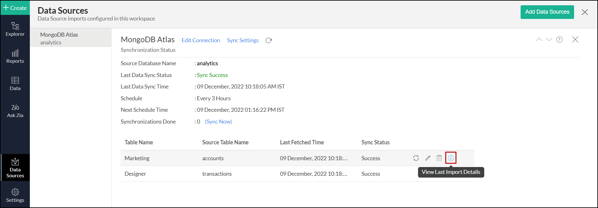 Importing data from MongoDB Atlas | Analytics Plus Cloud