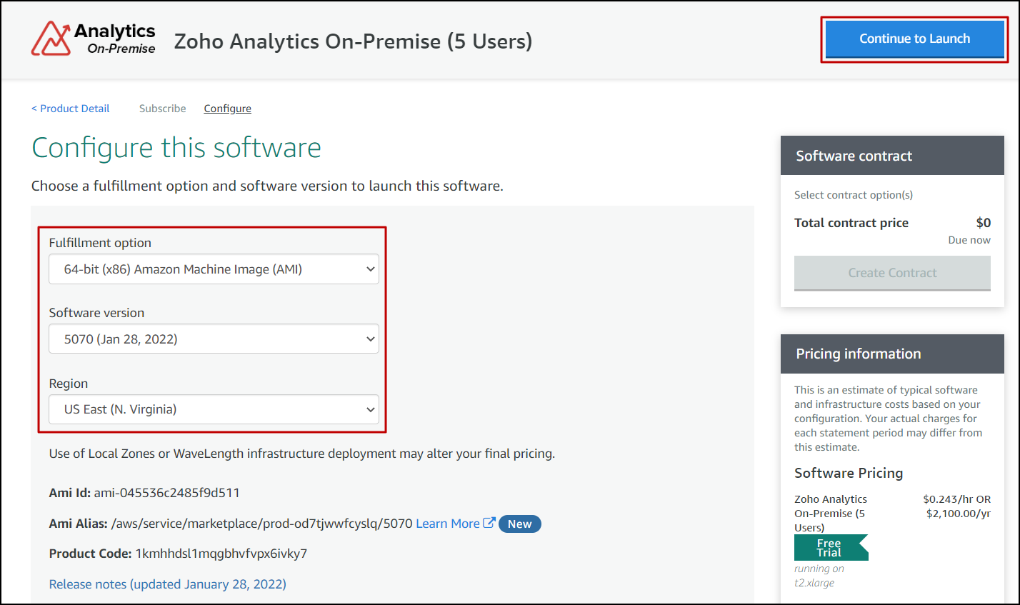 Installing on AWS | Zoho Analytics On Premise