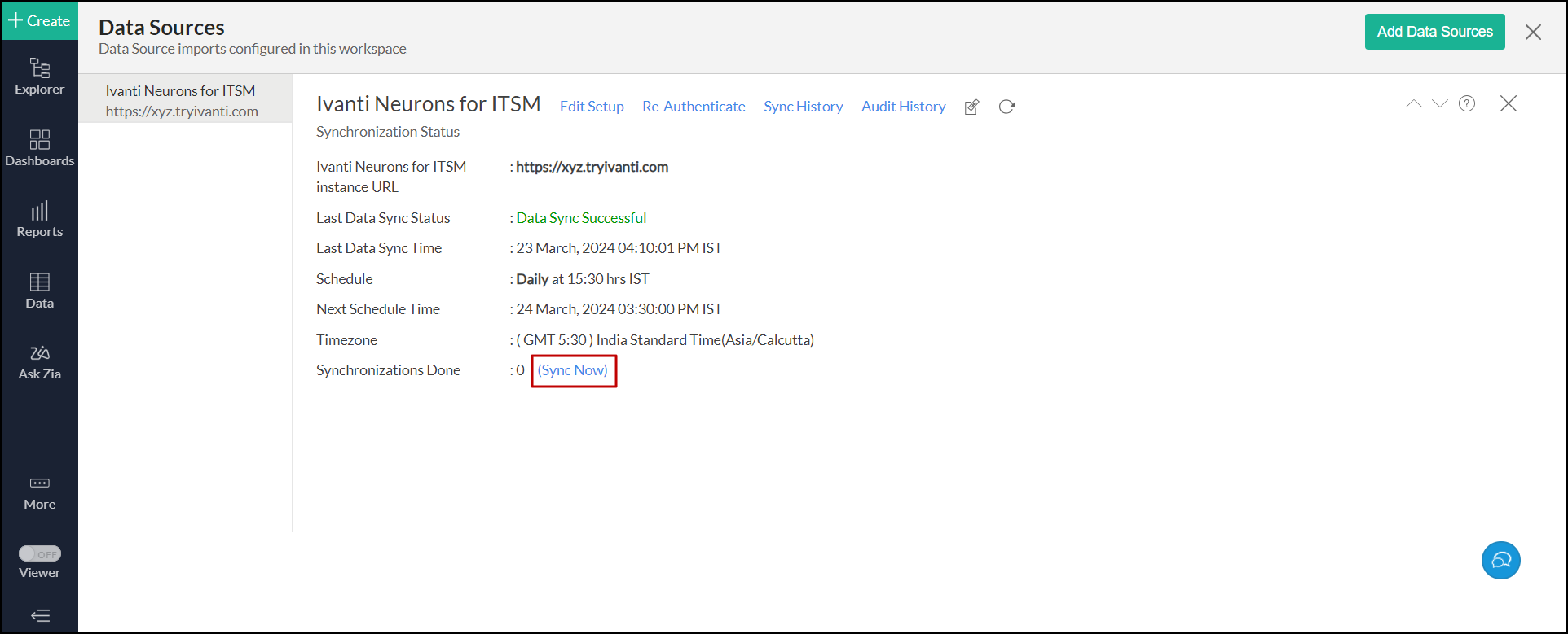 Integration with Ivanti Neurons for ITSM | Analytics Plus Cloud