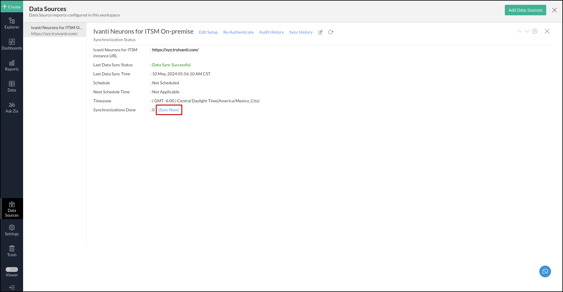 Integration with Ivanti Neurons for ITSM On-Premise | Analytics Plus Cloud