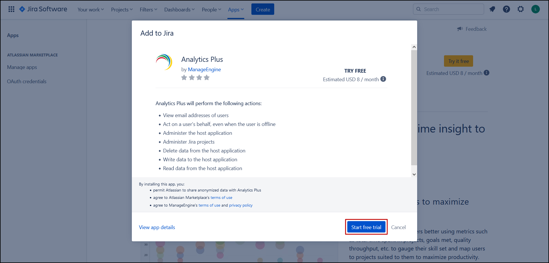 Setting Up Manageengine Analytics Plus Jira Software Cloud