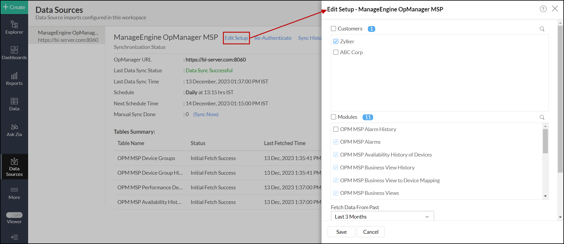 Integration with OpManager MSP | Analytics Plus