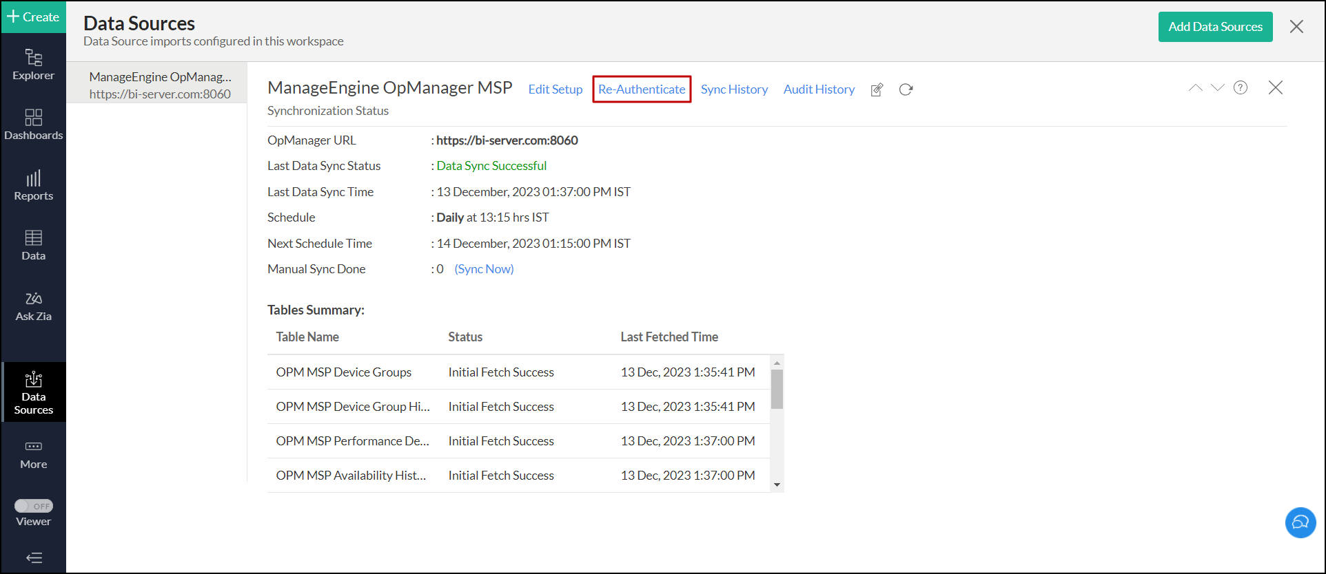 Integration with OpManager MSP | Analytics Plus Integration with OpManager MSP | Analytics Plus