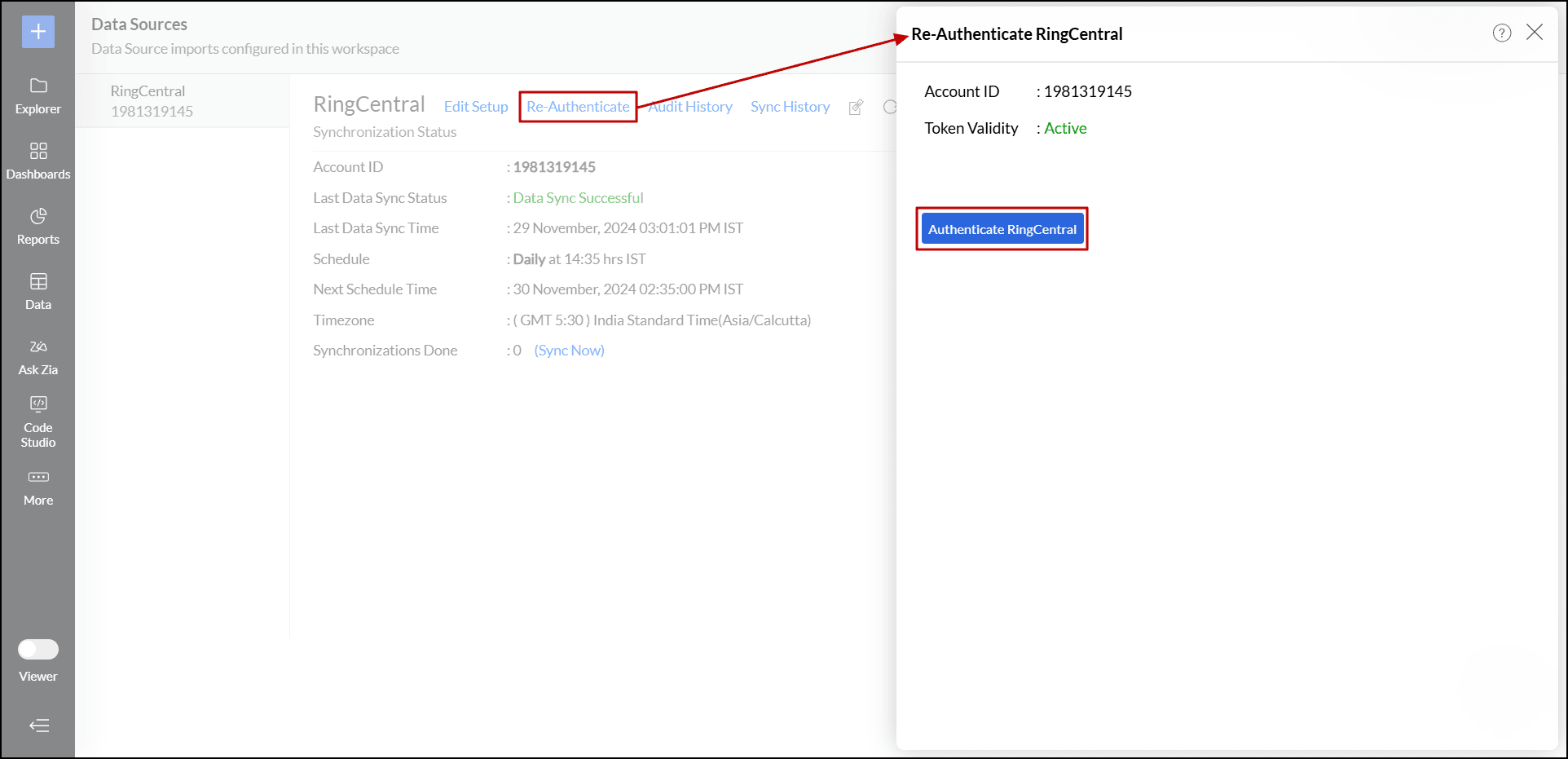 Integration with RingCentral | Analytics Plus On-Premise