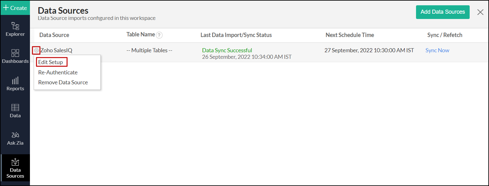 Zoho SalesIQ Integration | Analytics Plus Cloud