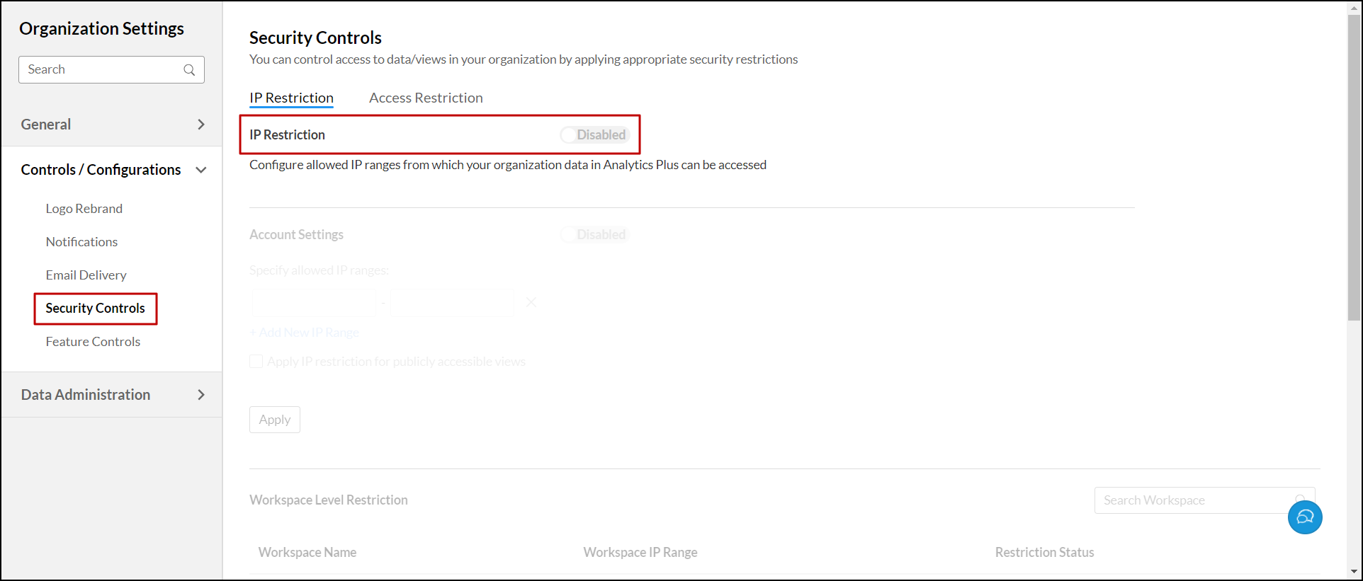 Security Controls | Analytics Plus Cloud