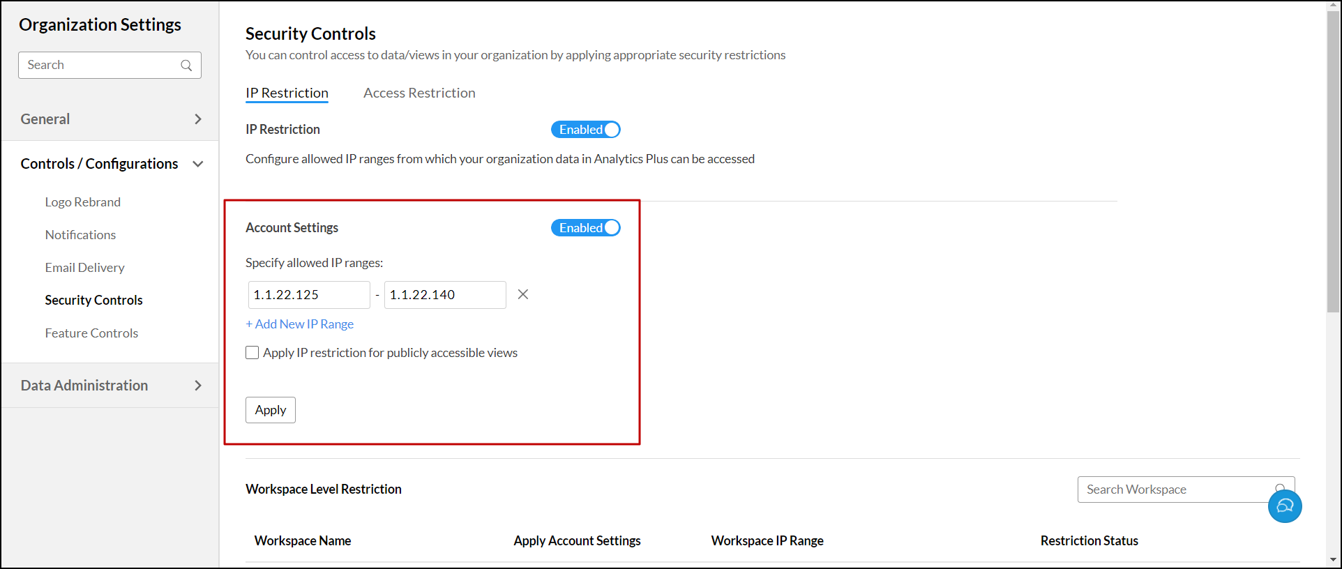 Security Controls | Analytics Plus Cloud