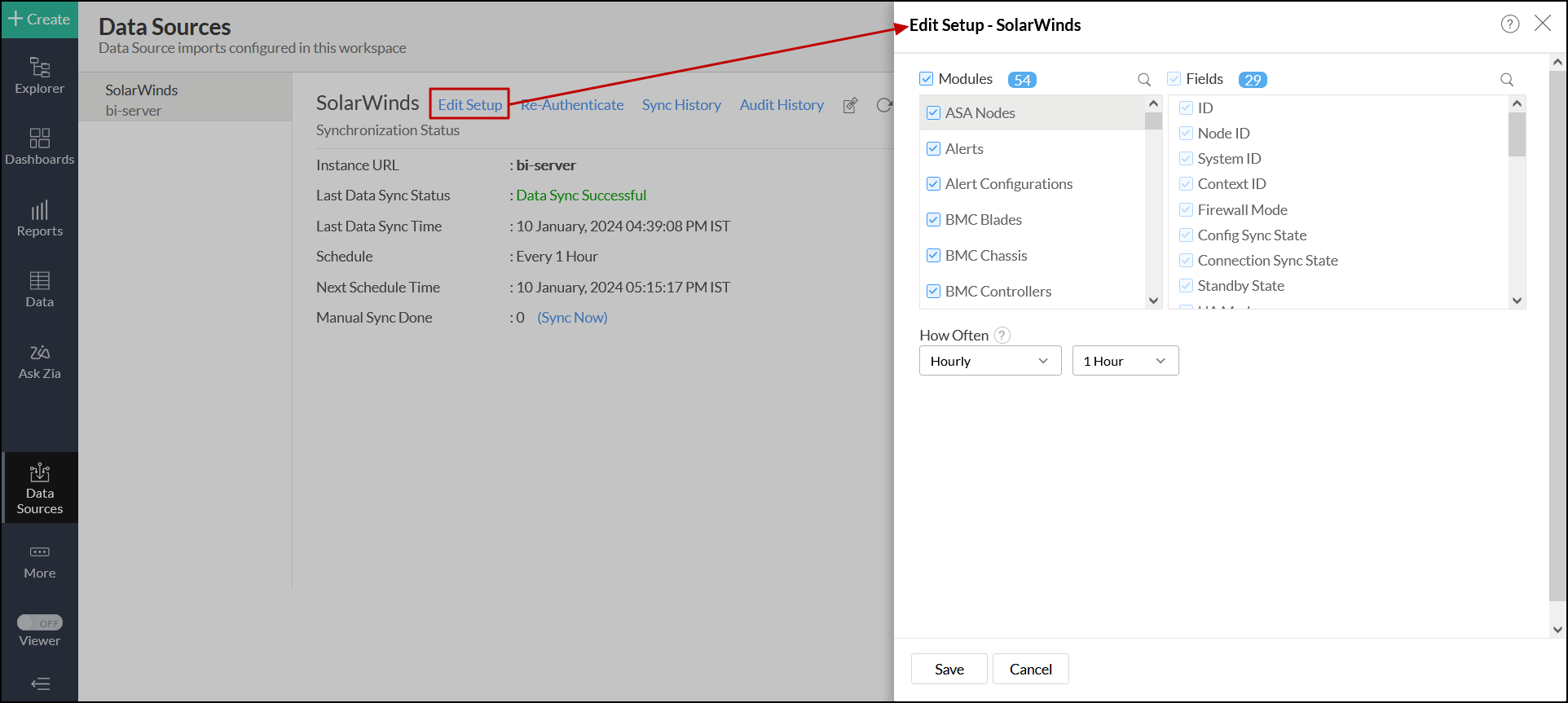 Integration with SolarWinds | Analytics Plus