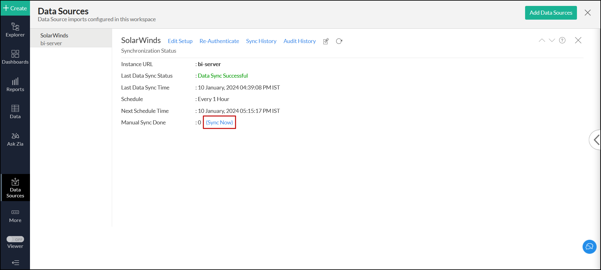 Integration with SolarWinds | Analytics Plus