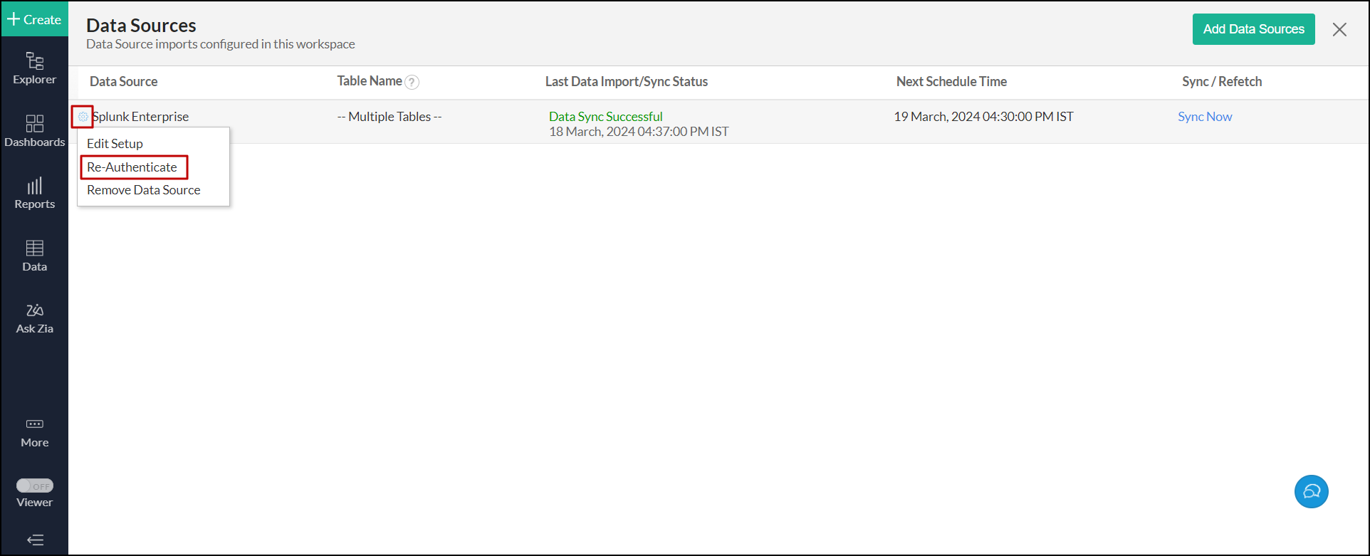 Integration with Splunk Enterprise | Analytics Plus Cloud