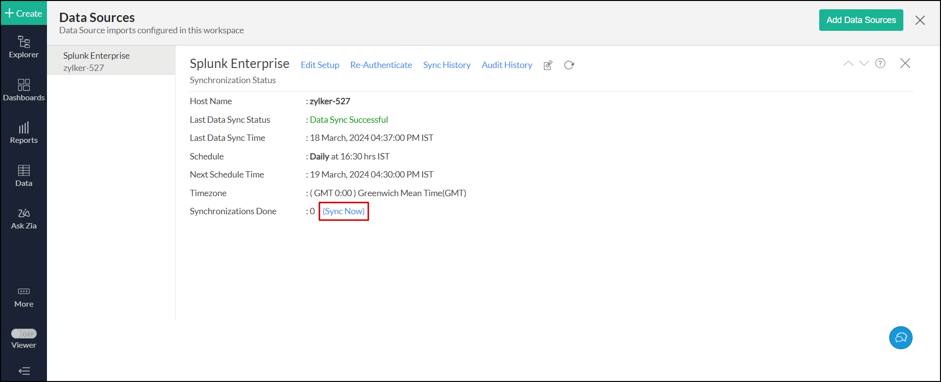 Integration with Splunk Enterprise | Analytics Plus Cloud