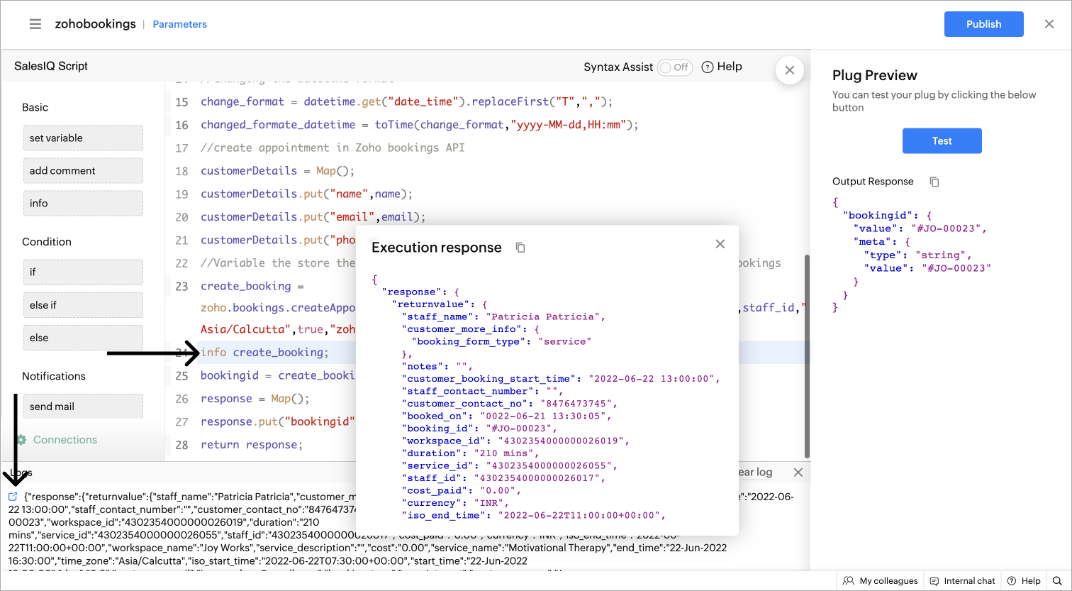 Response Configuration of Plugs